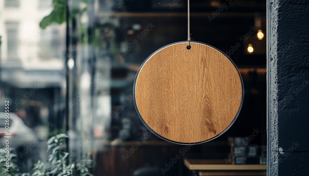 Circular store signage design mockup showcasing a versatile shop sign ...