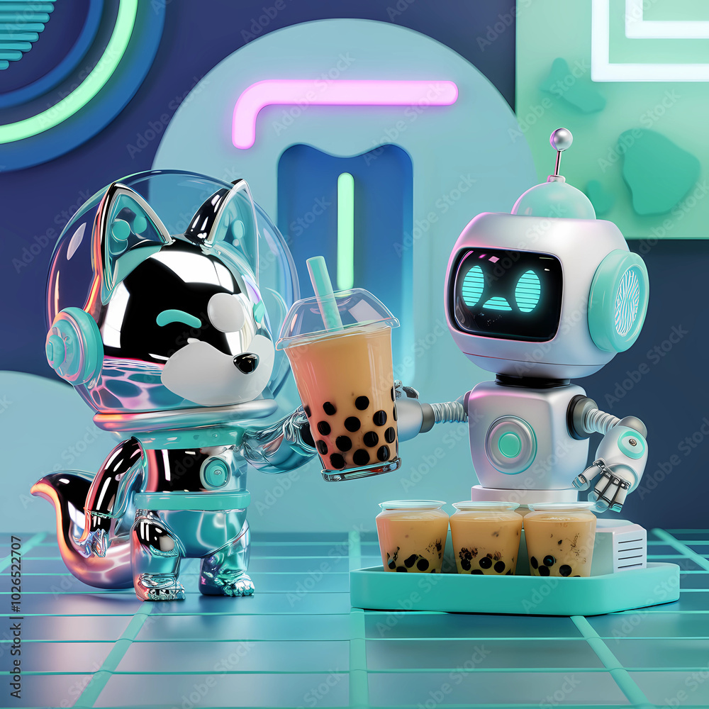 Fox Animal Bubble tea Boba Foxes Tea Asian Japanese wild predatory fur ...