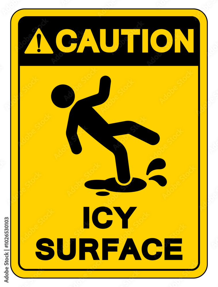 Caution Icy Surface Symbol Sign,Vector Illustration, Isolate On White ...