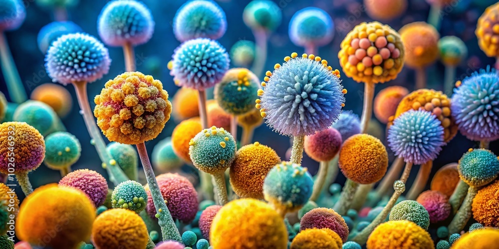 Microscopic Aspergillus Fungi Under the Microscope - Detailed View of ...