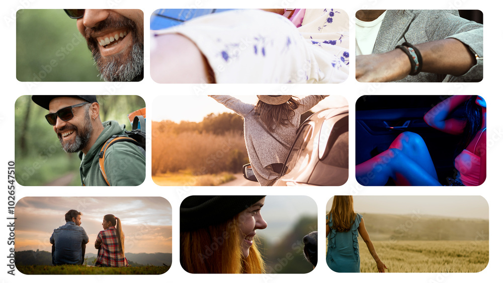 Split screens 9 frames Transitions Stock Template | Adobe Stock