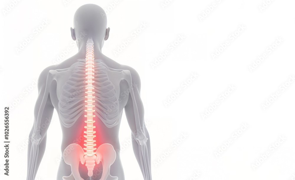 ภาพประกอบสต็อก Lower Back Pain. Spine Health. Medical Illustration ...