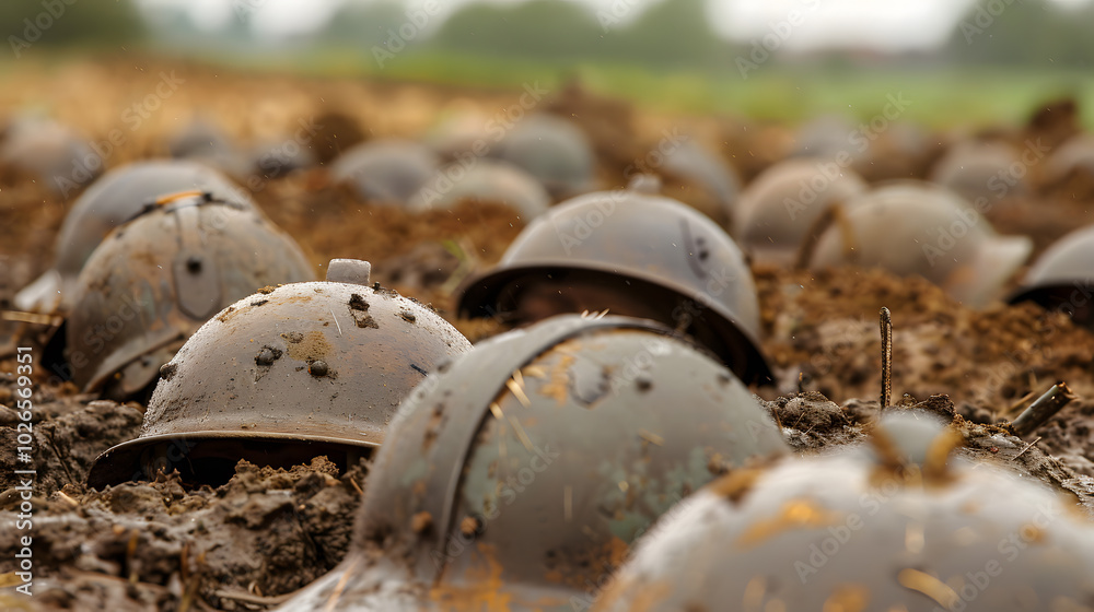 WW1 Helmets in No Man’s Land | Symbolising the Harsh Realities of ...