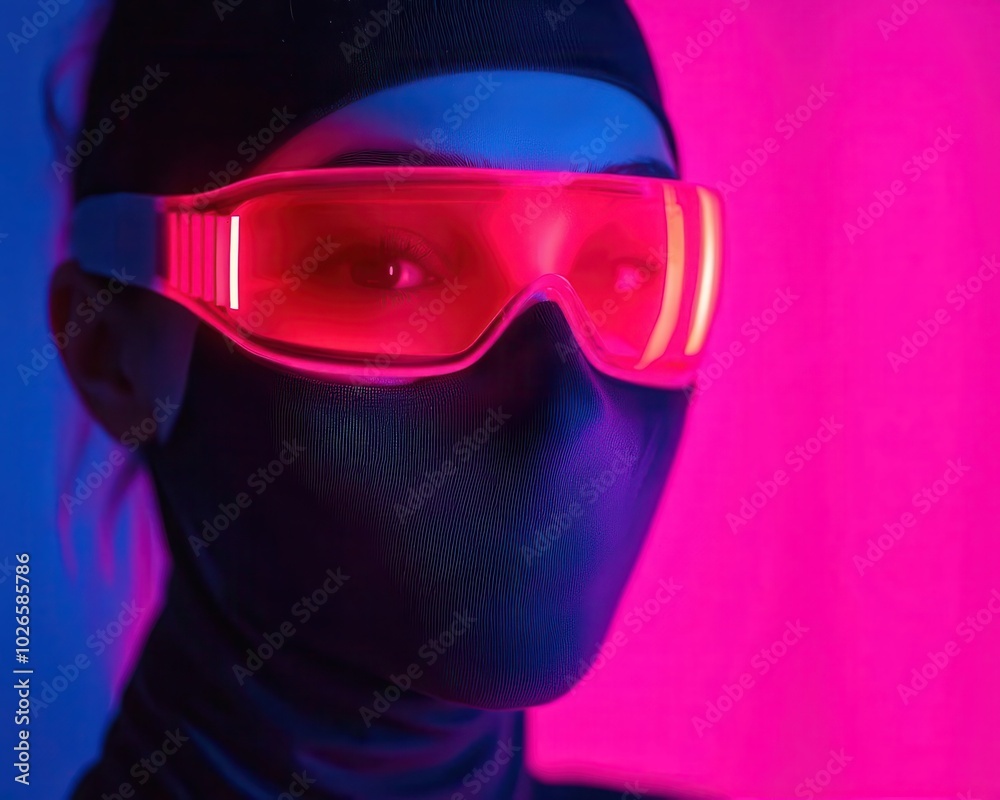 Person under a UV camera, revealing sun damage and skin imperfections ...