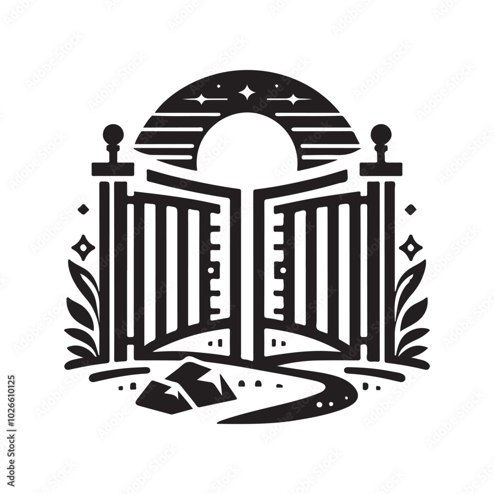 Creative Sliding Gate Silhouette Vector Designs for Digital and Print ...