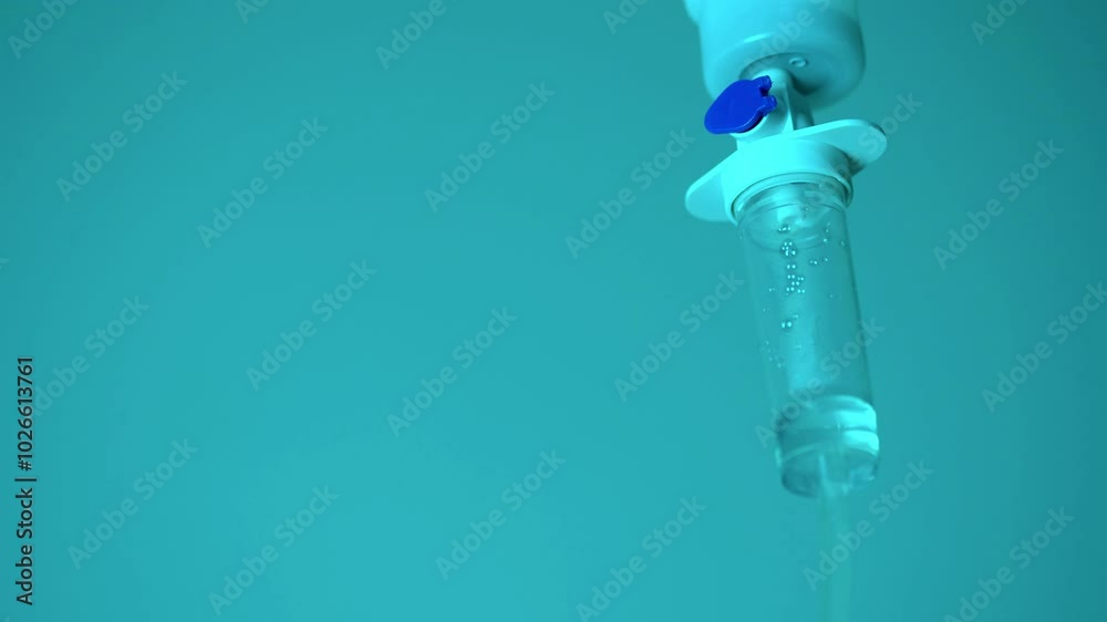 Dripping saline, Dripping medical perfusion close up equipment in ...