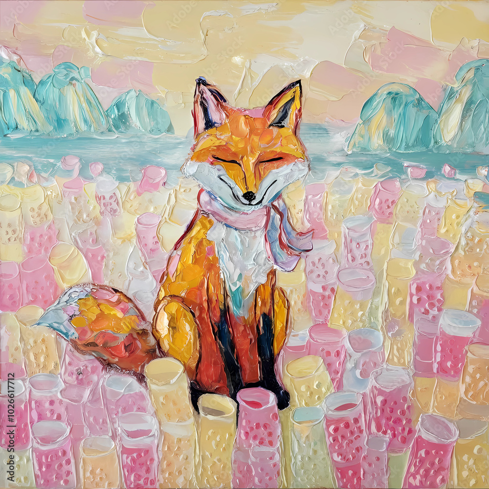 Fox Animal Bubble tea Boba Foxes Tea Asian Japanese wild predatory fur ...