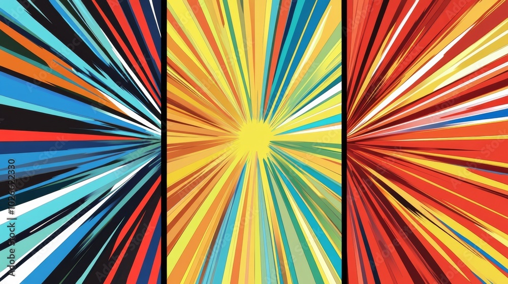 Animated speed lines resembling manga and anime style comics, featuring ...