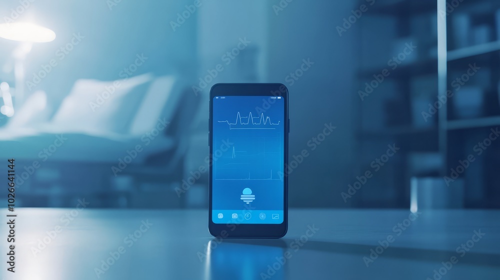 Smartphone with medical app interface, remote patient monitoring ...