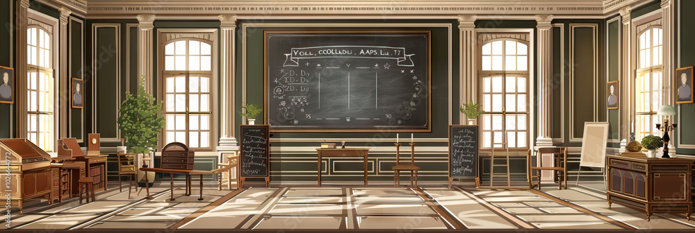 Vintage Academy: An elegant, old-world school background with classic ...