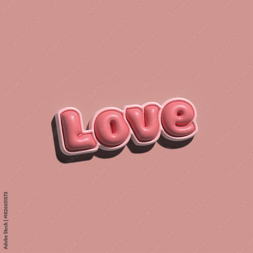 The playful pastel pink letters spell love prominently on a soft ...