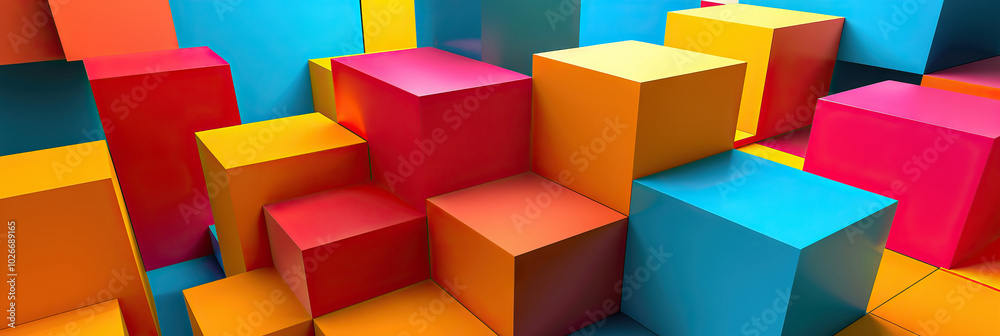 Bold Color Blocks: A dynamic, color-blocked background in primary ...