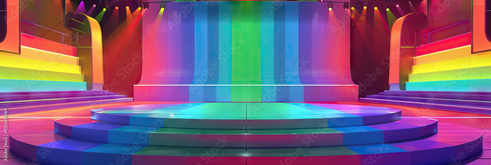 Vivid Game Spectrum: A colorful rainbow-inspired background that ...
