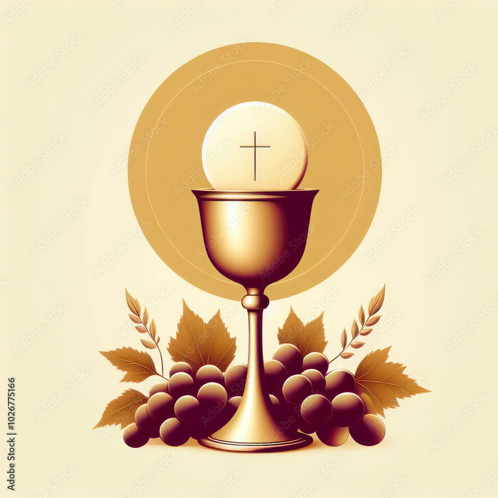 Holy Eucharist Symbol - Sacred Catholic Communion Host Stock ...