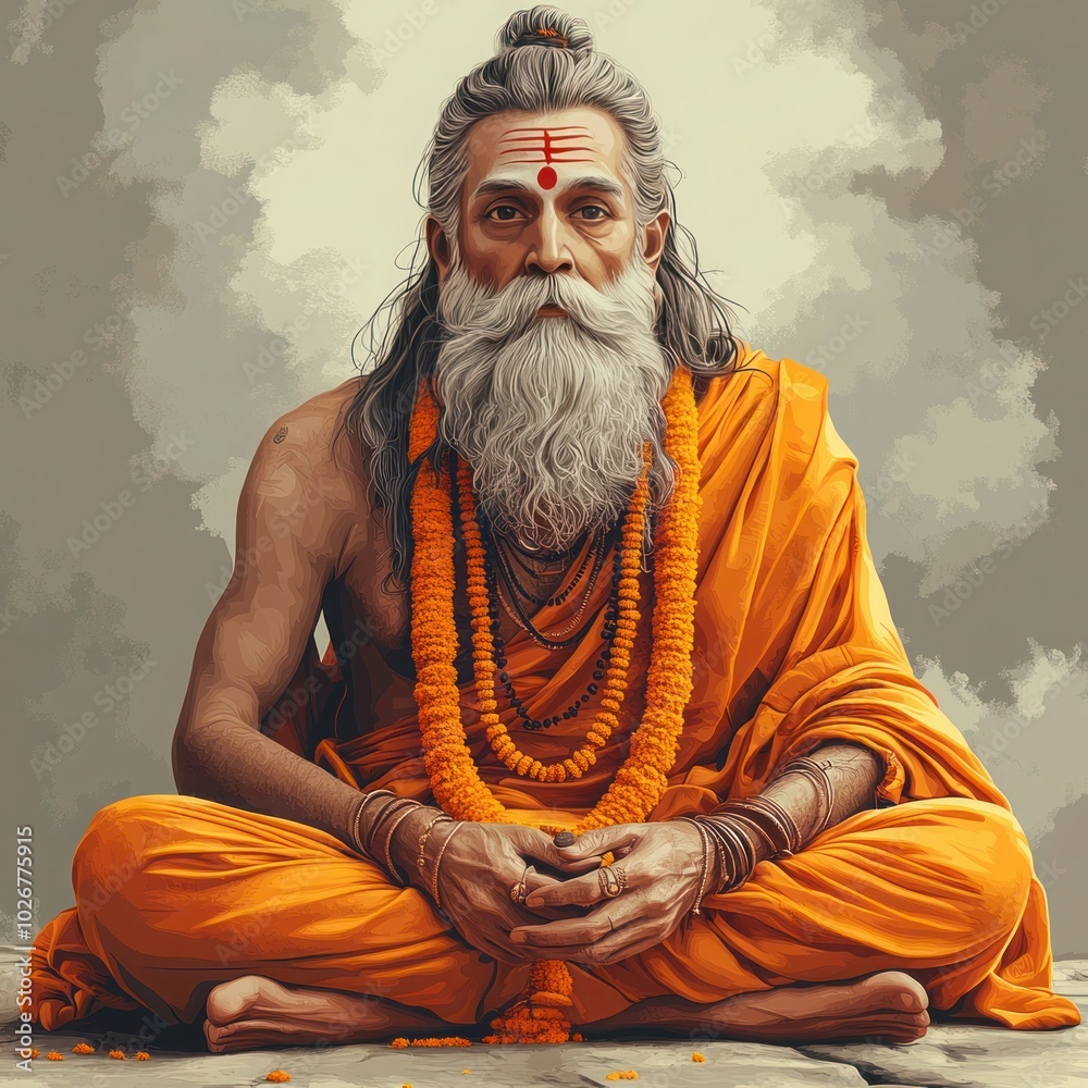 Vector Illustration of Guru Purnima Celebration in India and Nepal on ...