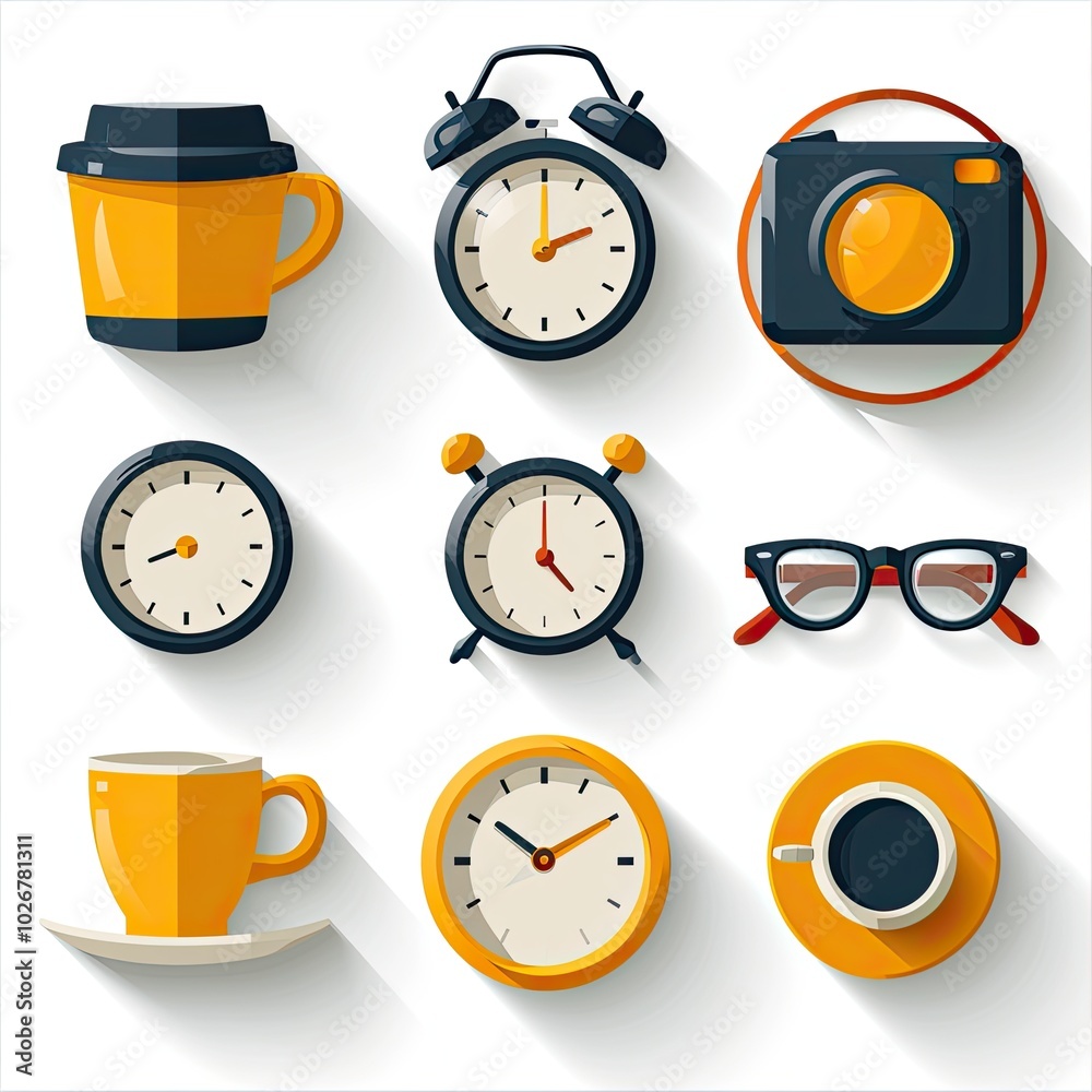 Collection of Flat Vector Icons for Modern Digital Applications and ...