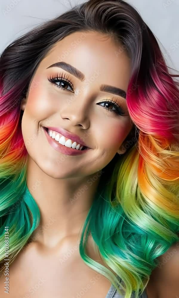 woman colored hairstyle happy ombre coloured coiffure happy blue ...