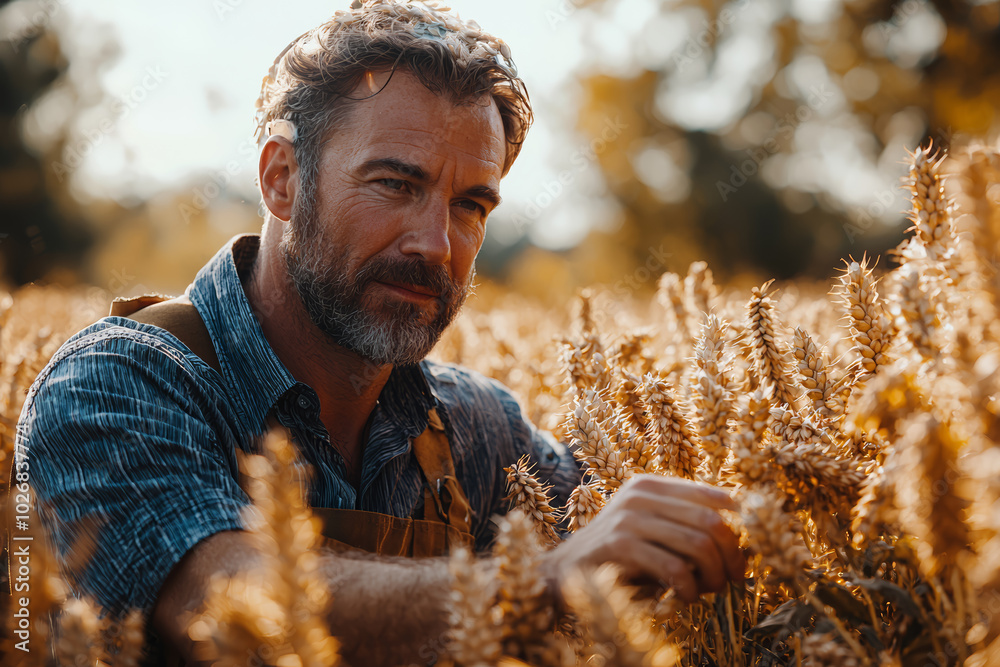 A farmer using AI to predict crop yields, representing the integration ...