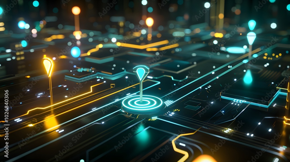 A 3D perceptual map in a futuristic space, showing the positioning of a ...