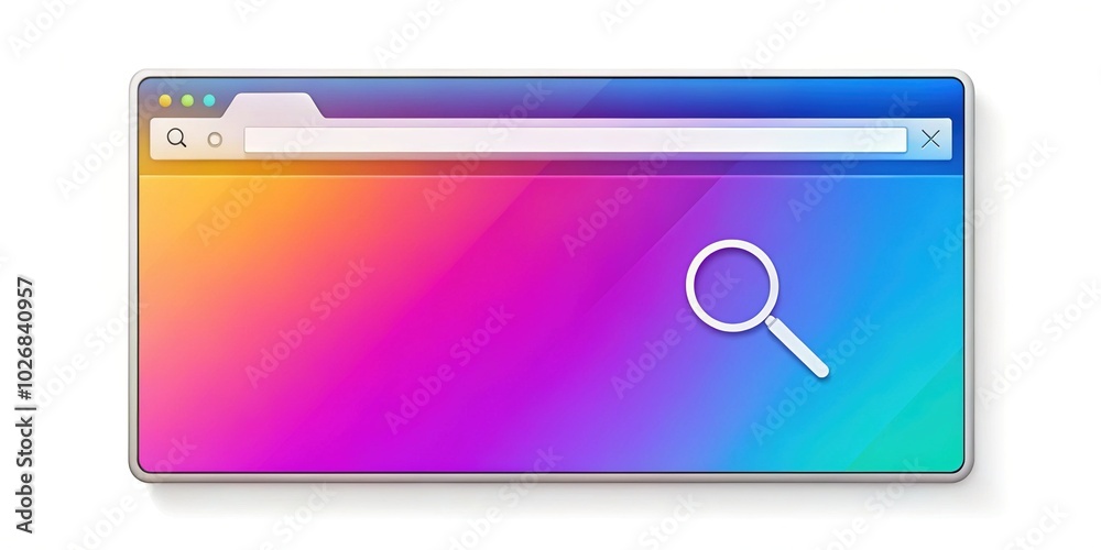 Simple Web Browser Window Template with Search Bar and Icon for Website ...