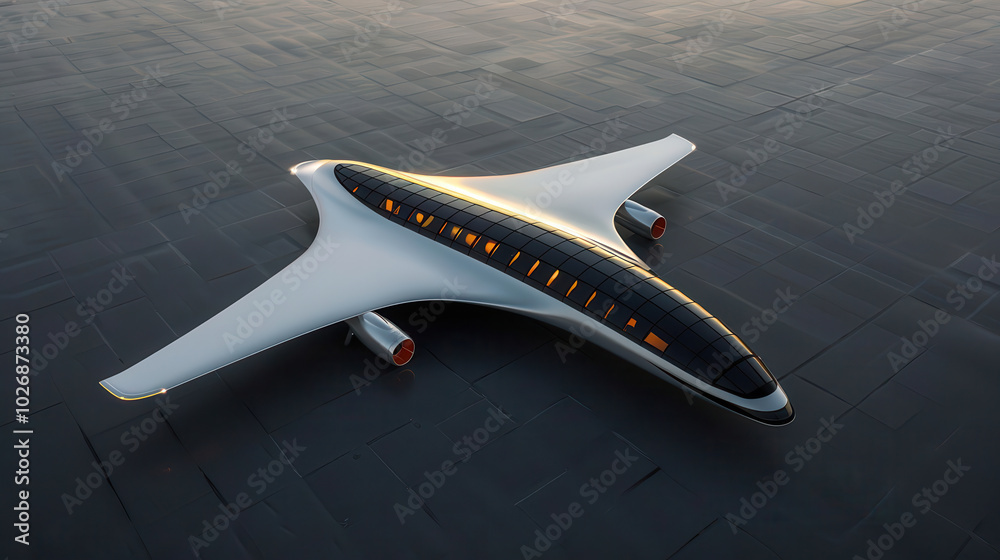 futuristic aircraft design featuring sleek, aerodynamic shape with ...