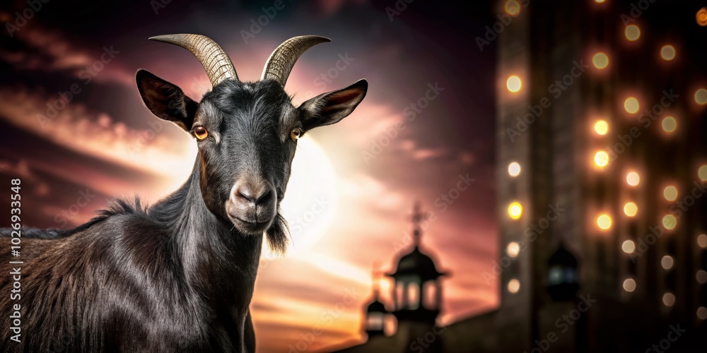 Goat Icon Vector Silhouette for Eid al-Adha and Qurban Design in ...