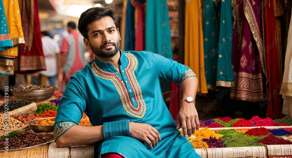 Adult Indian man in a traditional kurta relaxed pose portrait photo ...