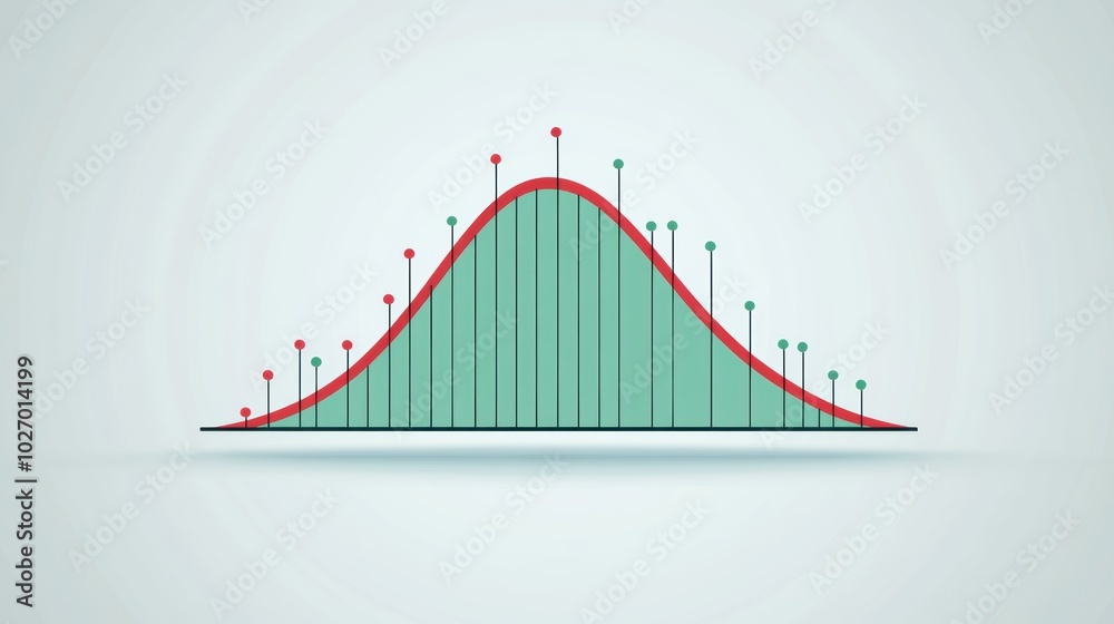 Christmas-Themed Normal Distribution Curve in Green and Red A Christmas ...