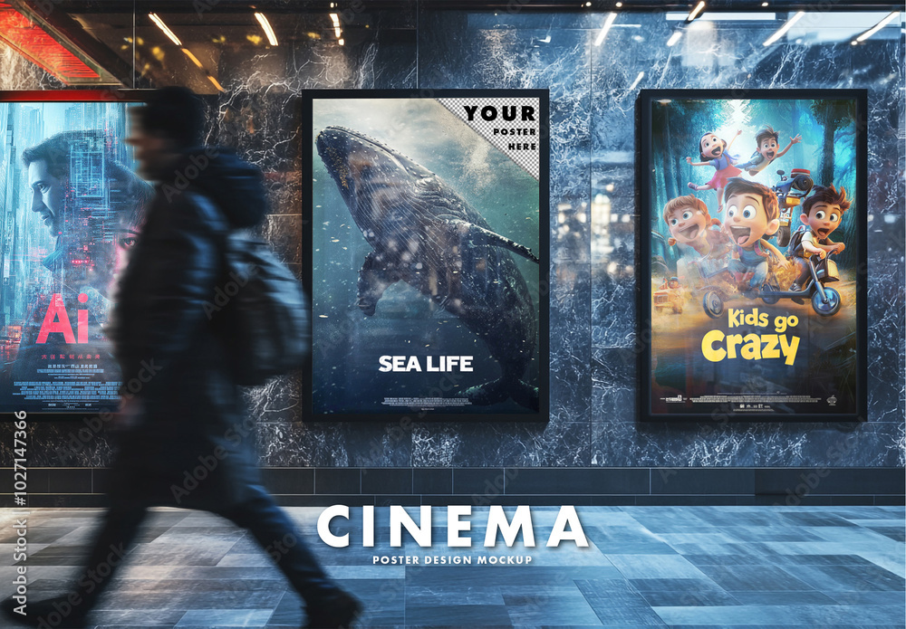cinema interior movie poster mockup, generative ai background image ...
