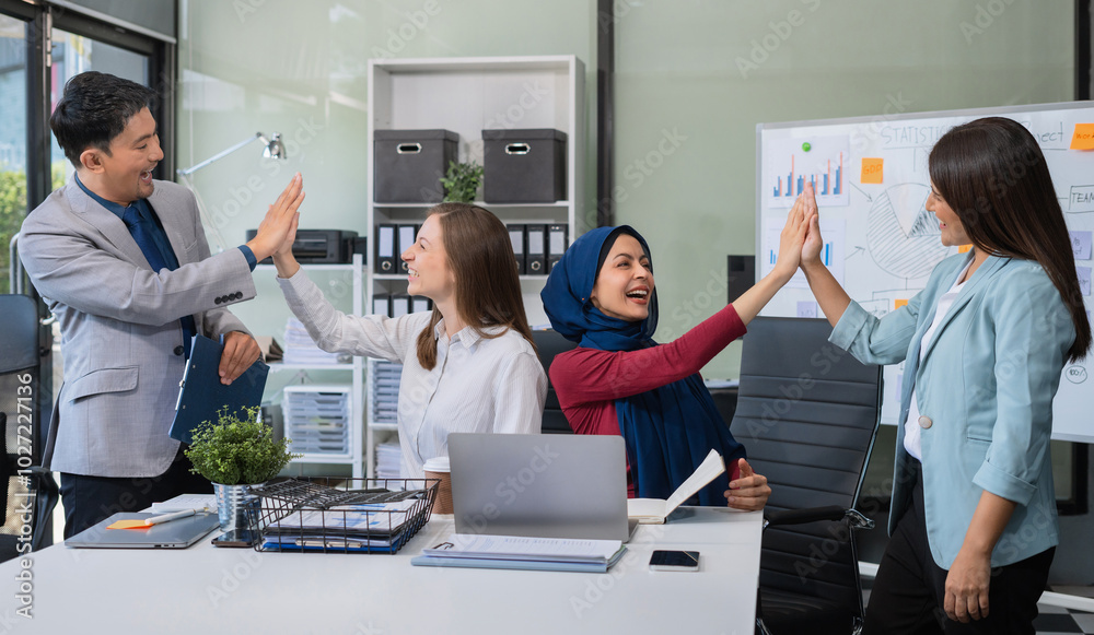 business people working as a good team in the office. Successful ...