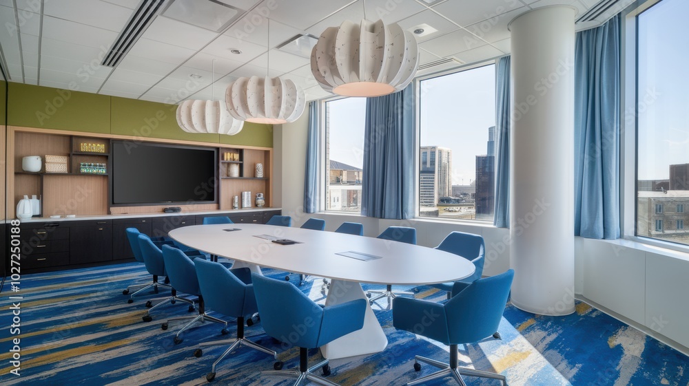 Modern Meeting Room: A spacious and inviting conference room with a ...