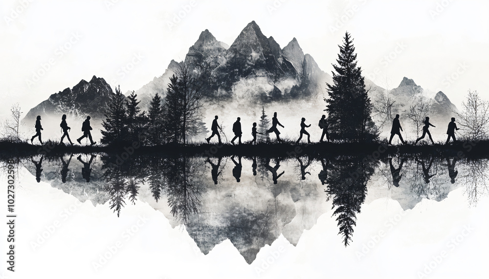 Use silhouettes of people in natural environments where their bodies ...