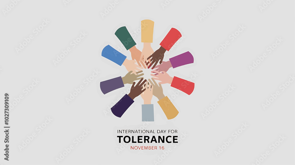International Day for Tolerance Vector with Hands of Different Colors ...