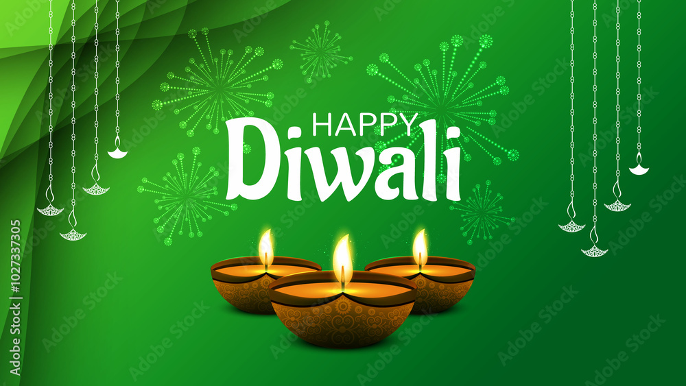 Happy Diwali - Clay Diya lamps lit during Diwali, Hindu festival of ...