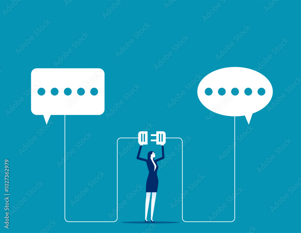 Communicate to solve problem concept. Connect idea for solution ...