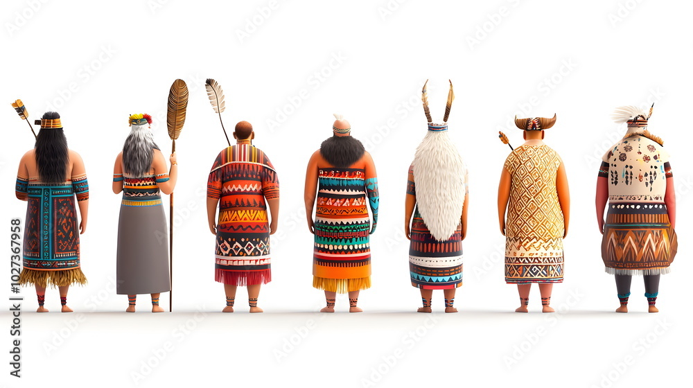 Rainbow of Unity: A vibrant line of colorful stick figures stand in ...