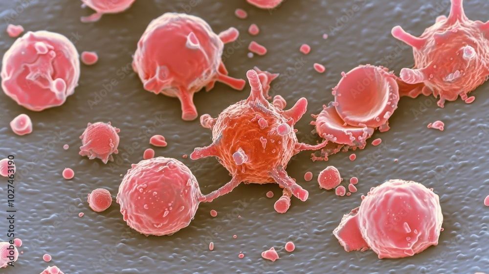 Leukemia Cells: Abnormal white blood cells that grow uncontrollably in ...