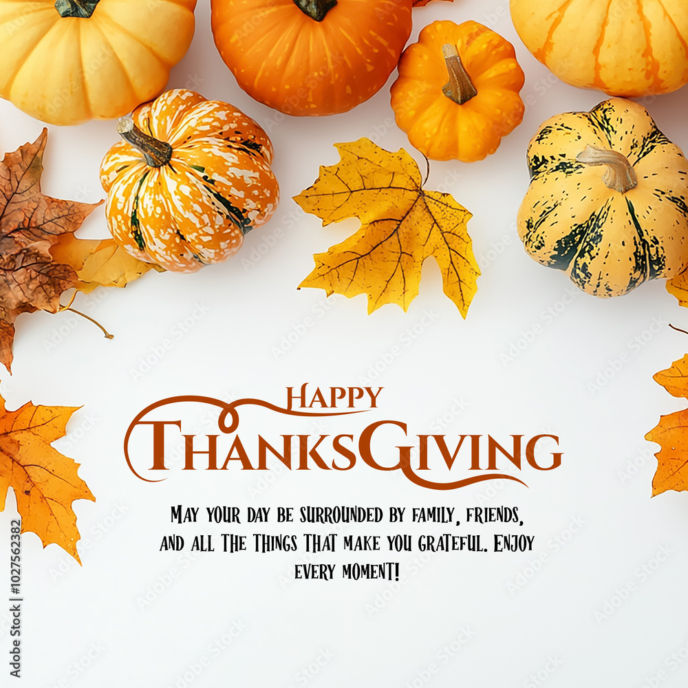 Happy Thanksgiving social media poster Stock Illustration | Adobe Stock