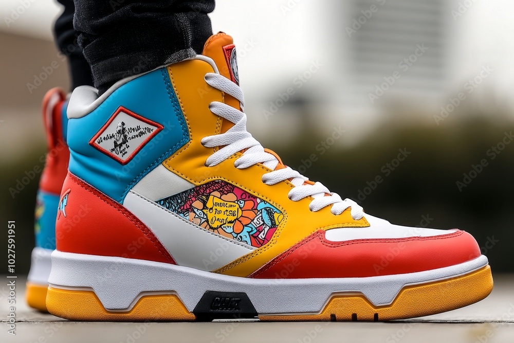 Person designing custom sneakers online, choosing from a palette of ...