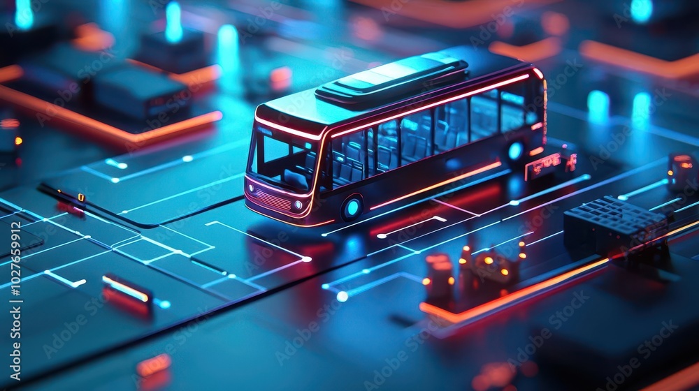 Detailed sketch of a netzero smart city with autonomous electric buses ...