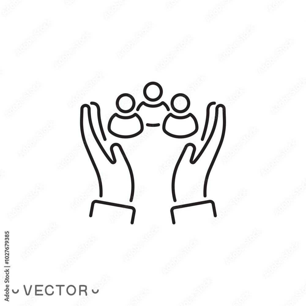 community care icon, help or support employee, gender equality, inclusion social equity, age and ...