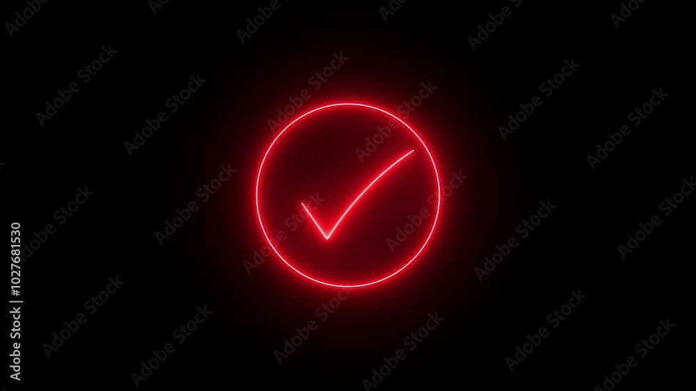 checkmark inside a circle animated. glowing neon line check mark icon ...