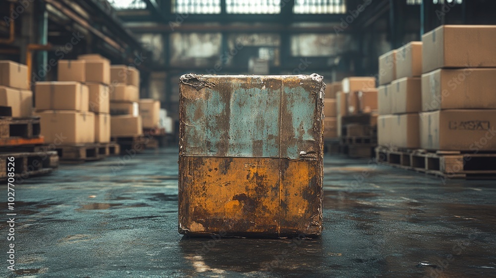 Damaged Package in a Warehouse: A Visual Representation of Shipping ...