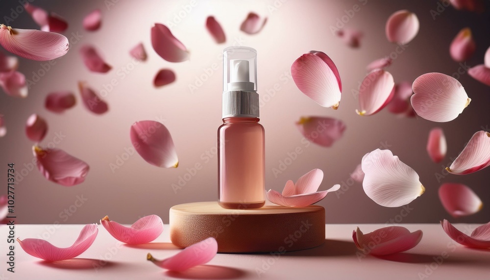 A clean and elegant product photography setup showcasing a face care ...