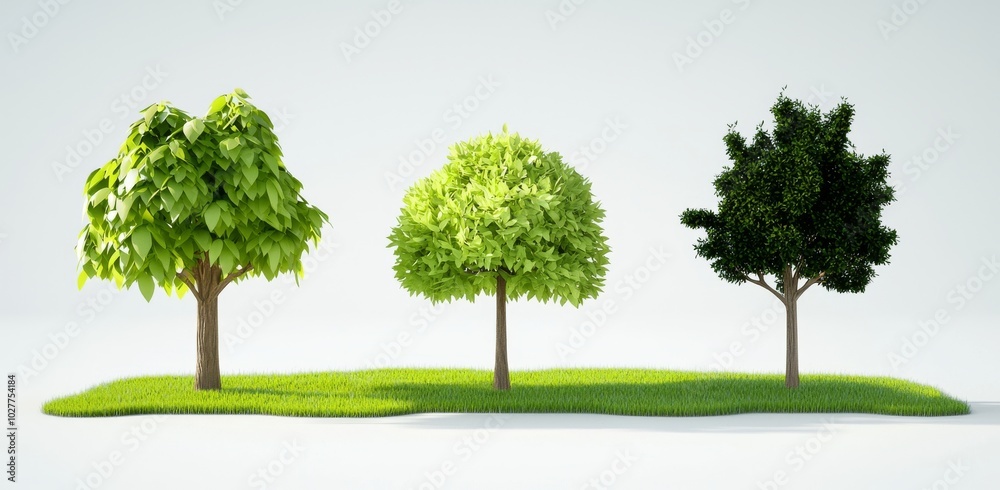 Frontal set of Cotinus obovatus trees and shrubs (American Smoketree ...