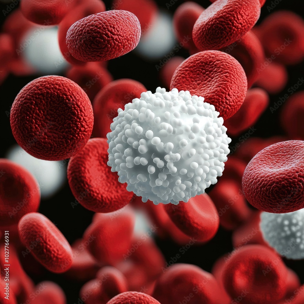 Microscopic guardians: leukocytes magnified under microscope, revealing ...