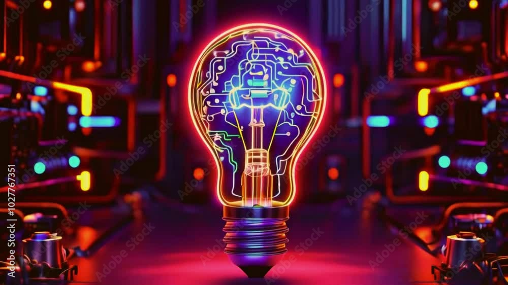 A dark background fills with electrical circuits, and when fully ...