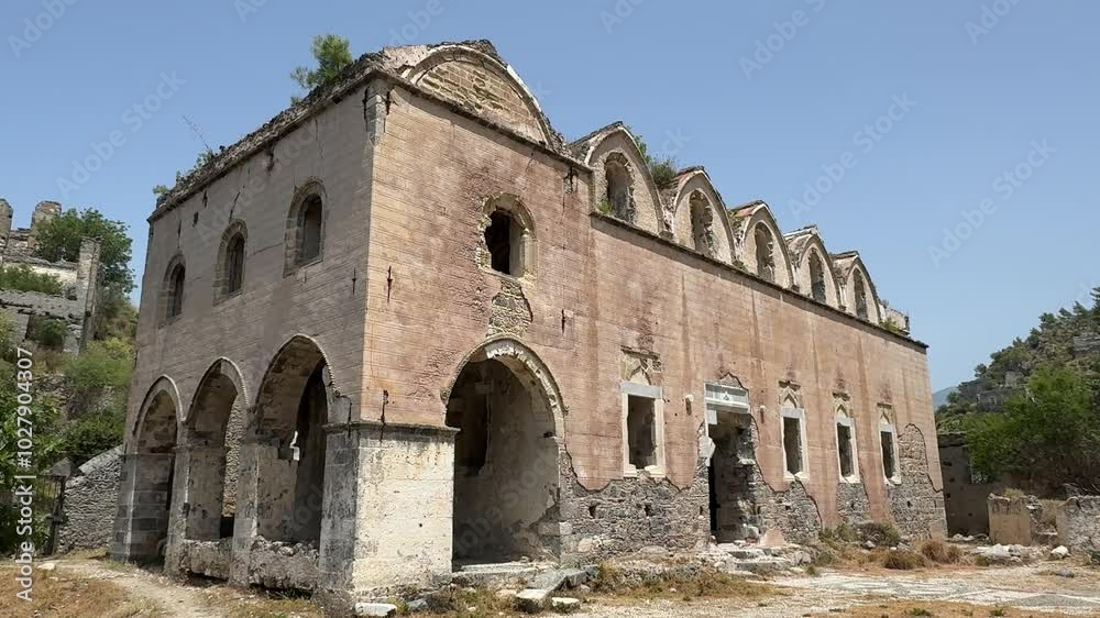 Kayakoy Ghost Town in Turkey, open-air museum with about 500 preserved ...