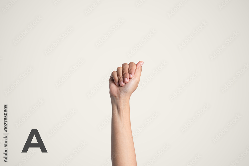 Deaf Sign alphabet of A, American Sign Language ASL. Isolated object ...