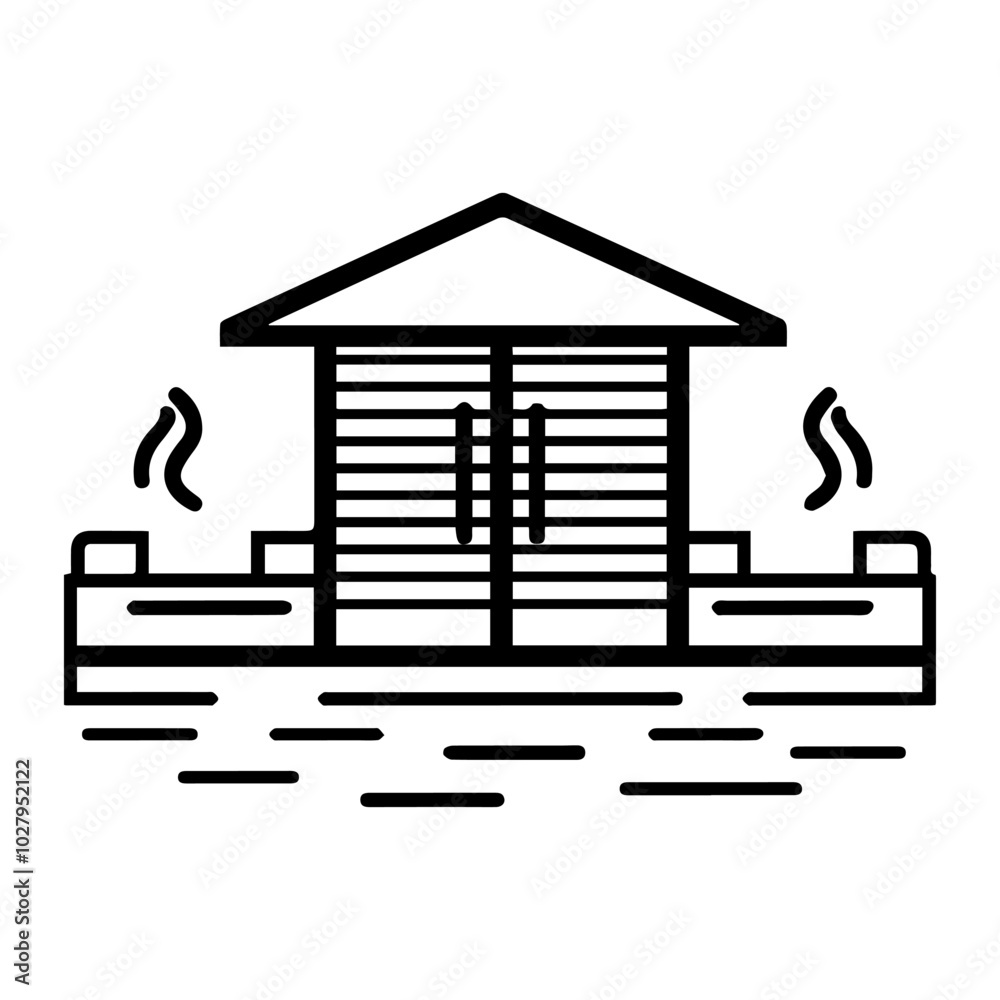 bathhouse icon or modern line symbol. Vector line art and icon design ...